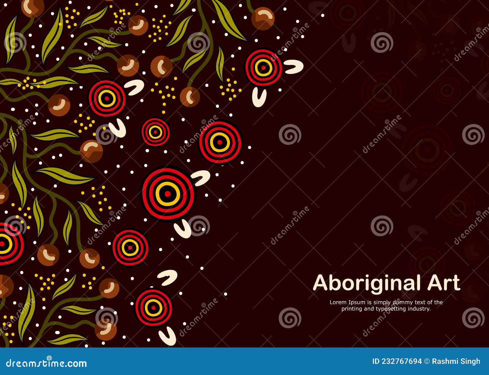 Aboriginal Dot Art Banner Background Stock Vector - Illustration of ...