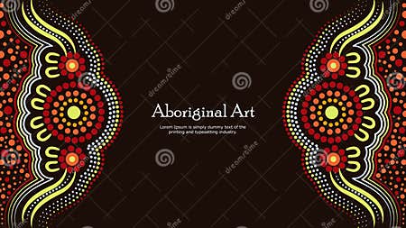 Aboriginal Dot Art Vector Banner with Text Stock Vector - Illustration ...