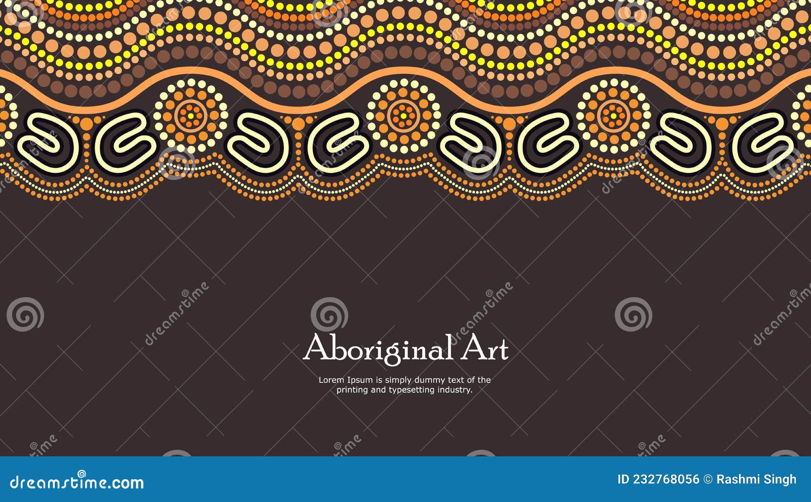 Aboriginal Dot Art Vector Banner with Text. Stock Illustration ...