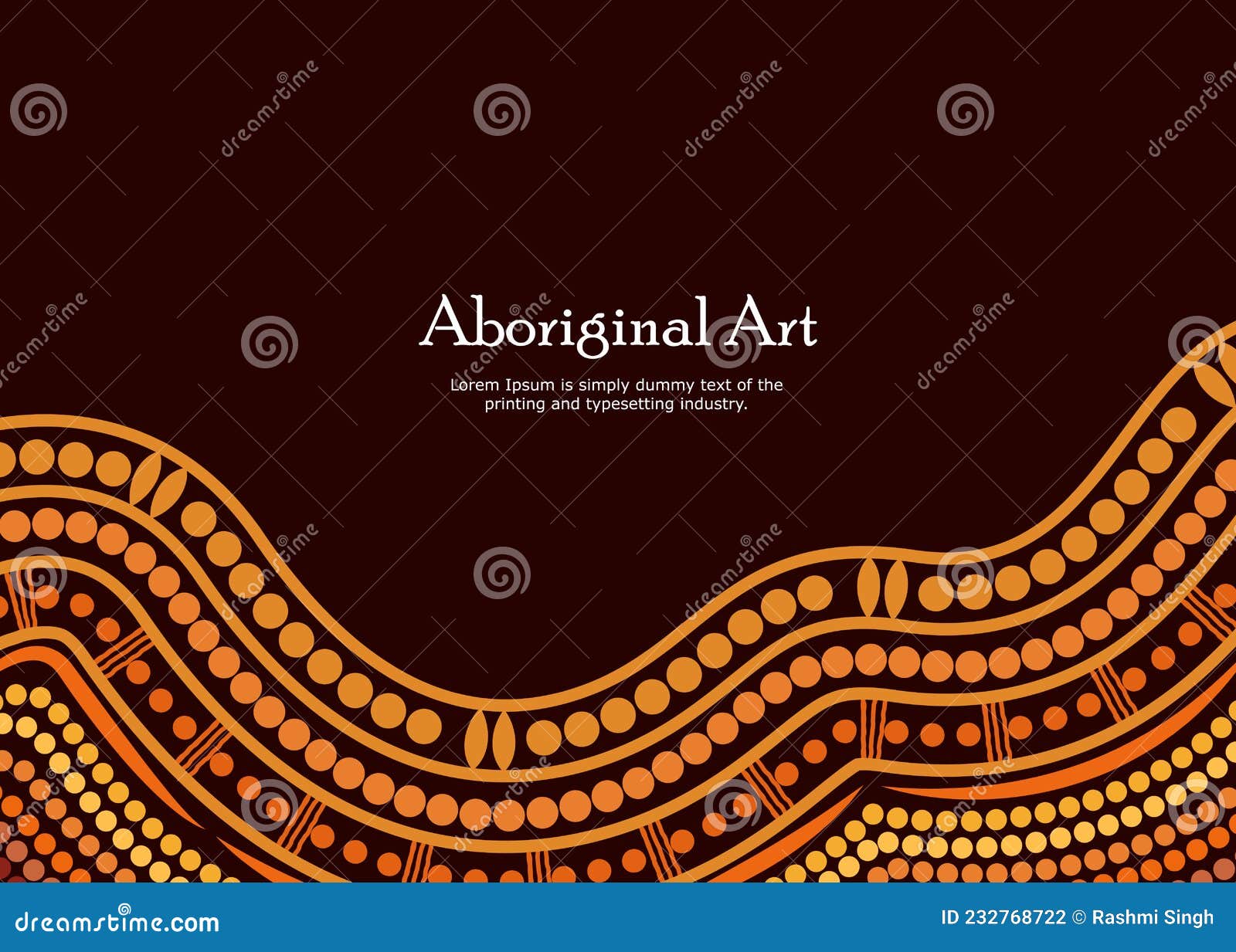 Aboriginal Dot Art Vector Banner with Text. Stock Illustration ...