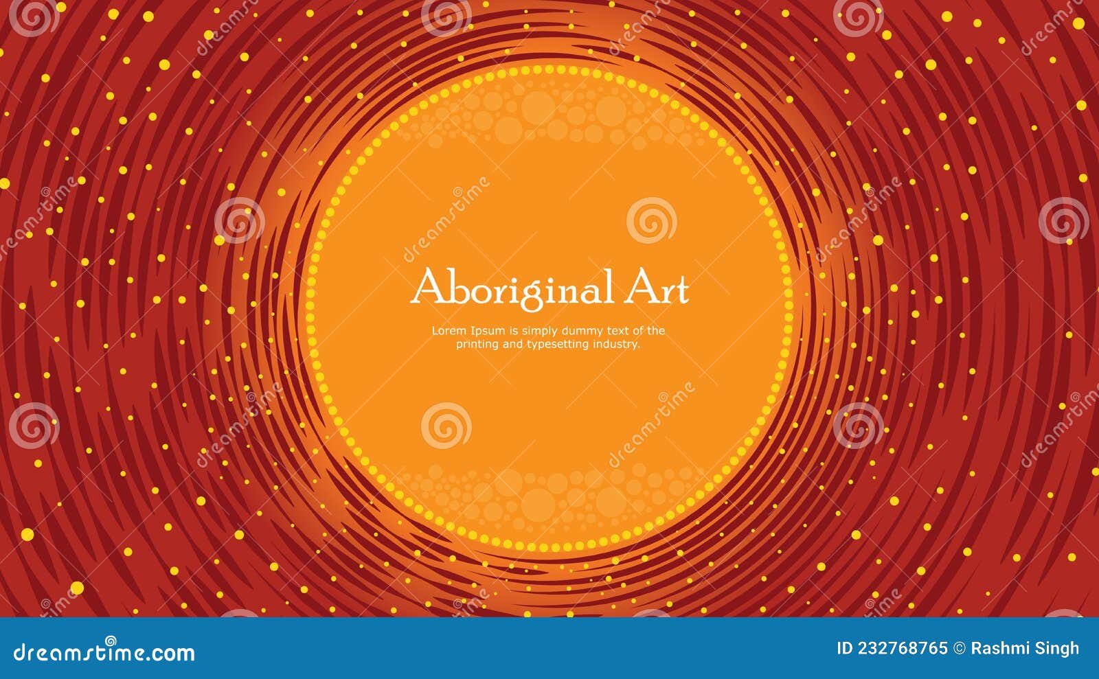 Aboriginal Dot Art Vector Banner with Text. Stock Illustration ...