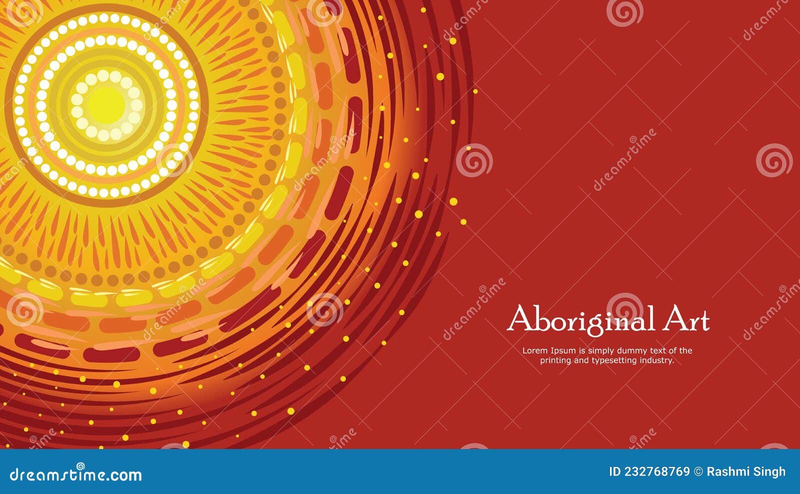 Aboriginal Dot Art Vector Banner with Text. Stock Illustration ...