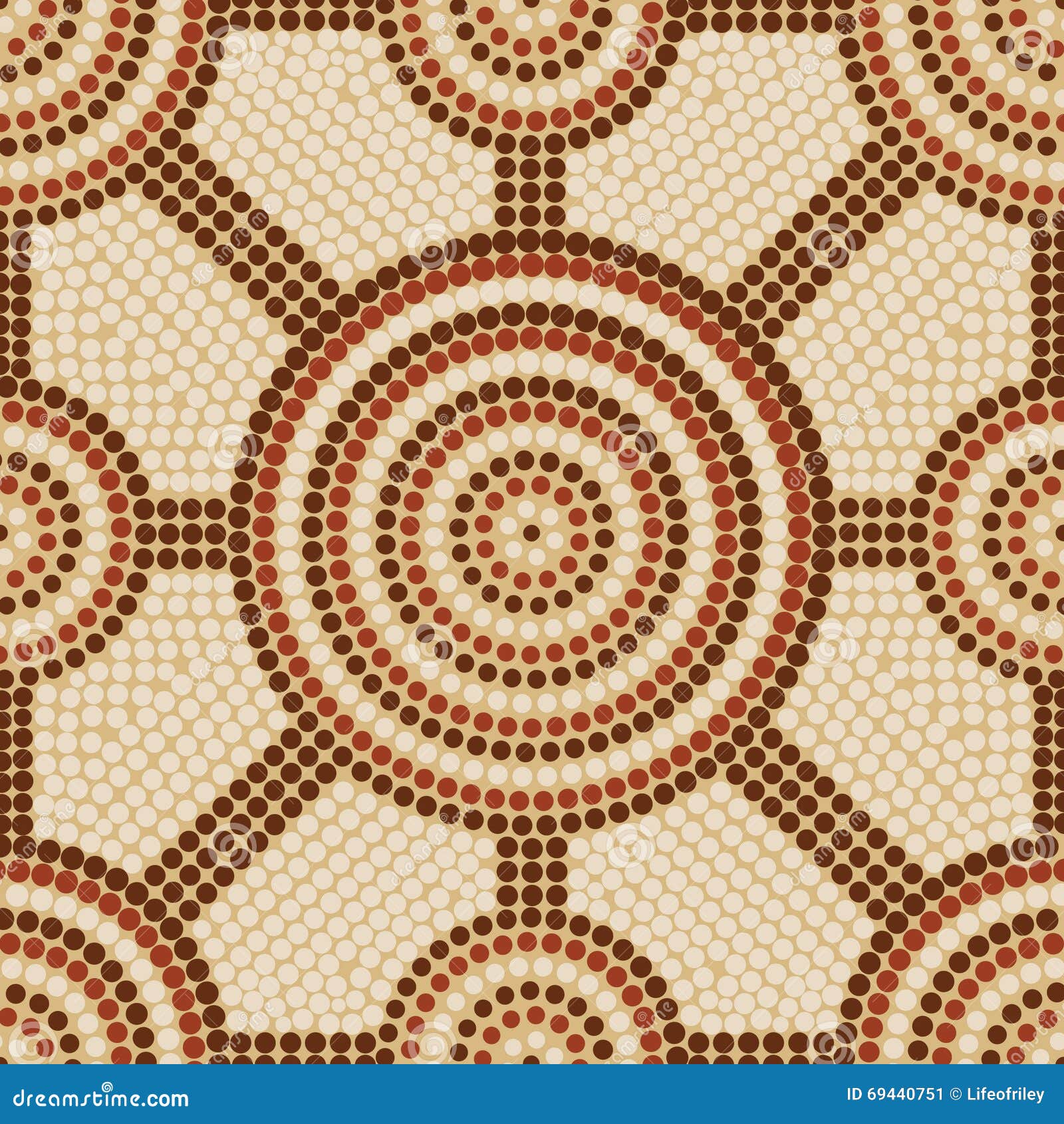Aboriginal Dot Painting in Vector Format. Stock Vector - Illustration ...