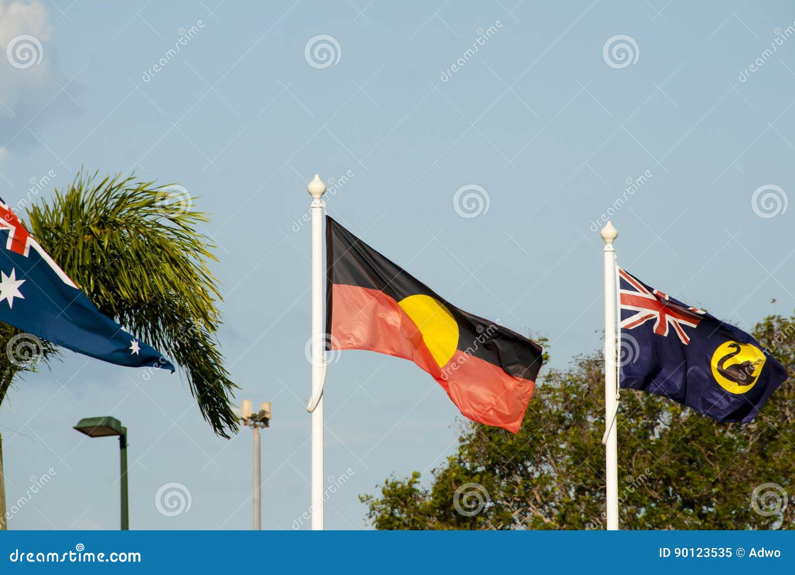 Flag Of Australia Against Uluru Ayers Rock At Sunset Uluru-Kata Tjuta ...