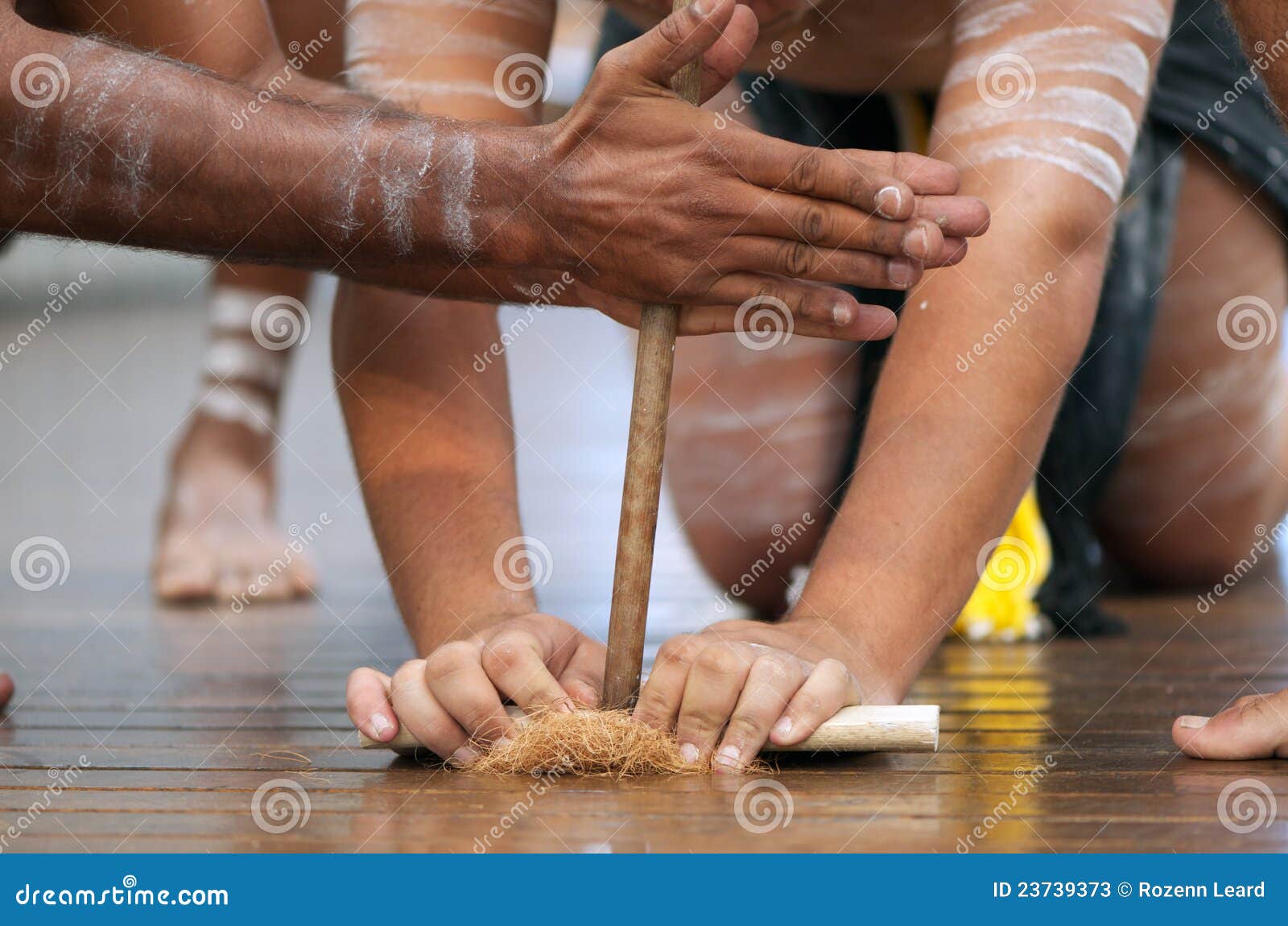Aboriginal Making Fire Editorial Stock Photo - Image: 23739373