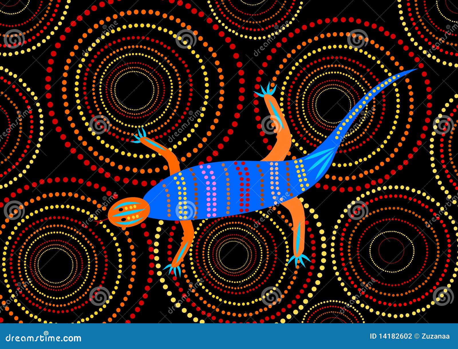 Aboriginal Pattern - Lizard Stock Illustration - Illustration of animal ...