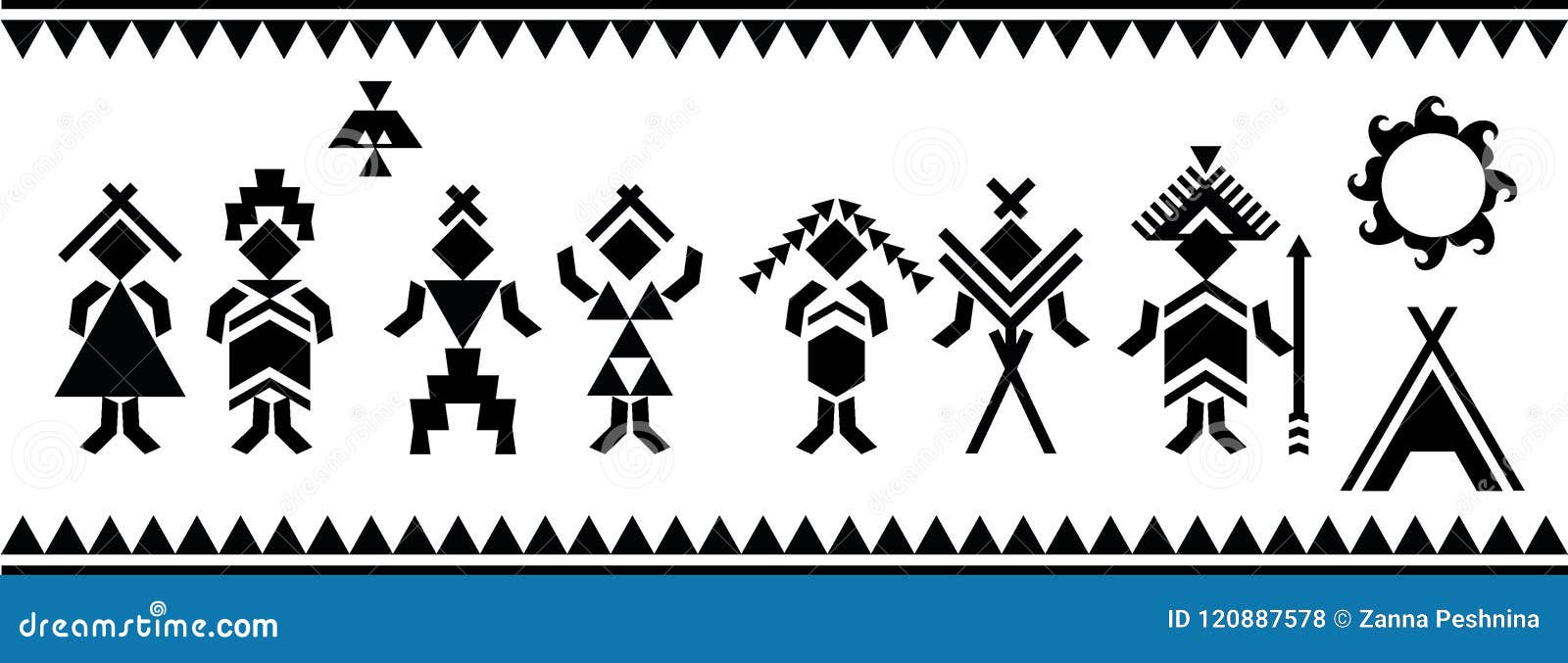 Aboriginal People Silhouettes Vector Symbols. Ethnic Elements. Vector ...