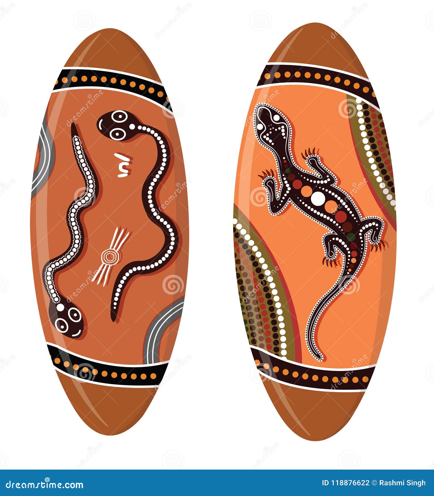 Aboriginal Shield Vector Art. Stock Vector - Illustration of animal ...