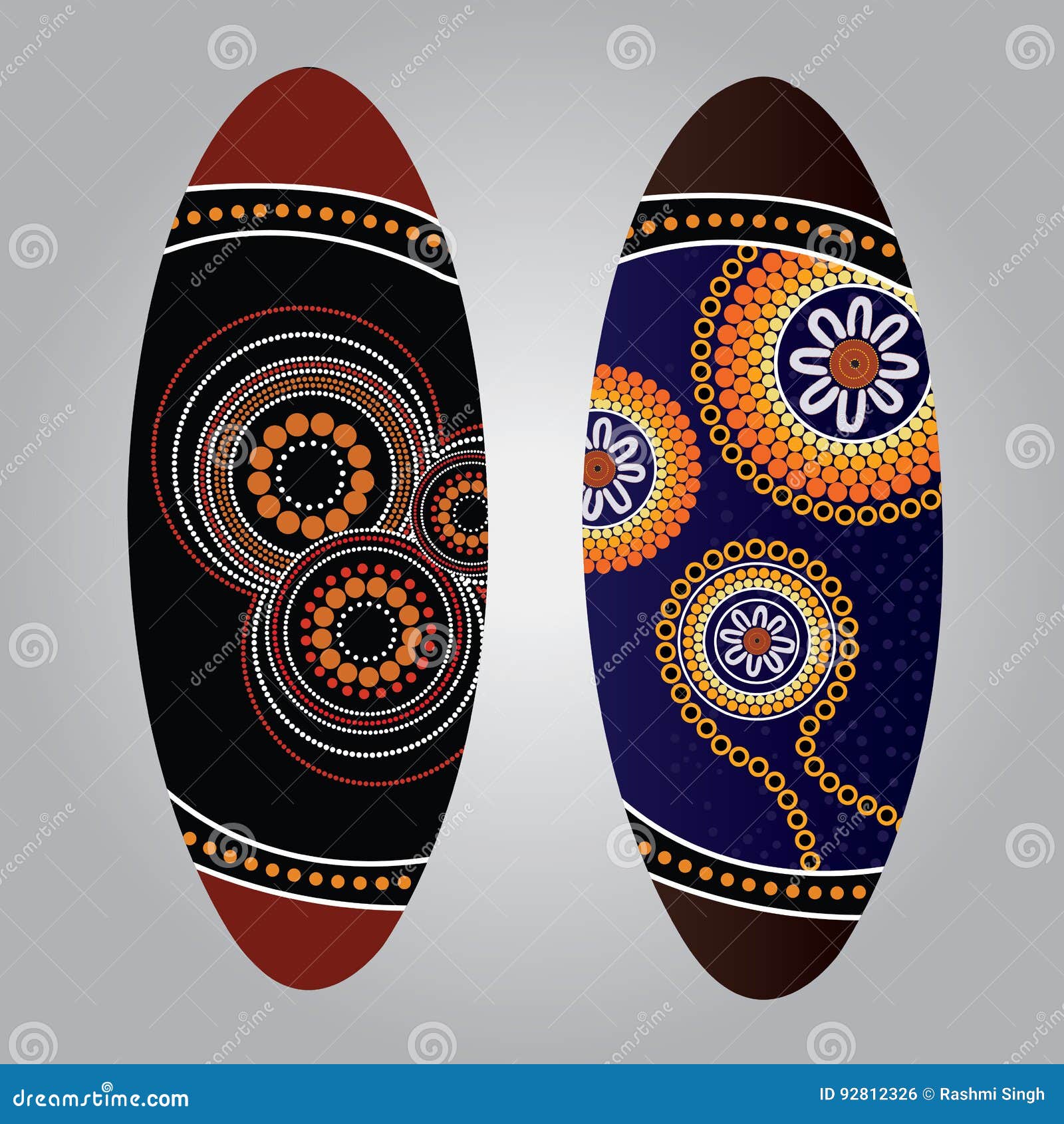 Aboriginal Shield Vector Art. Stock Vector - Illustration of colorful ...