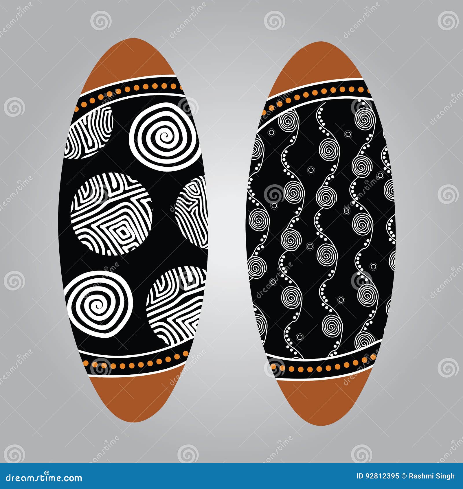 Aboriginal Shield Vector Art. Stock Vector - Illustration of hand ...