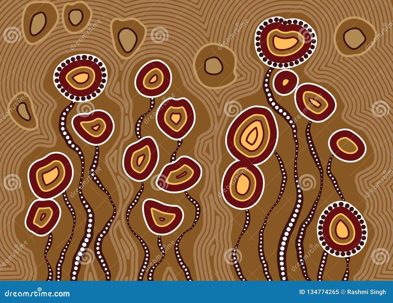 Aboriginal Art Vector Painting with Tree Stock Vector - Illustration of ... Aboriginal Art Vector Painting with Tree Stock Vector - Illustration of ...