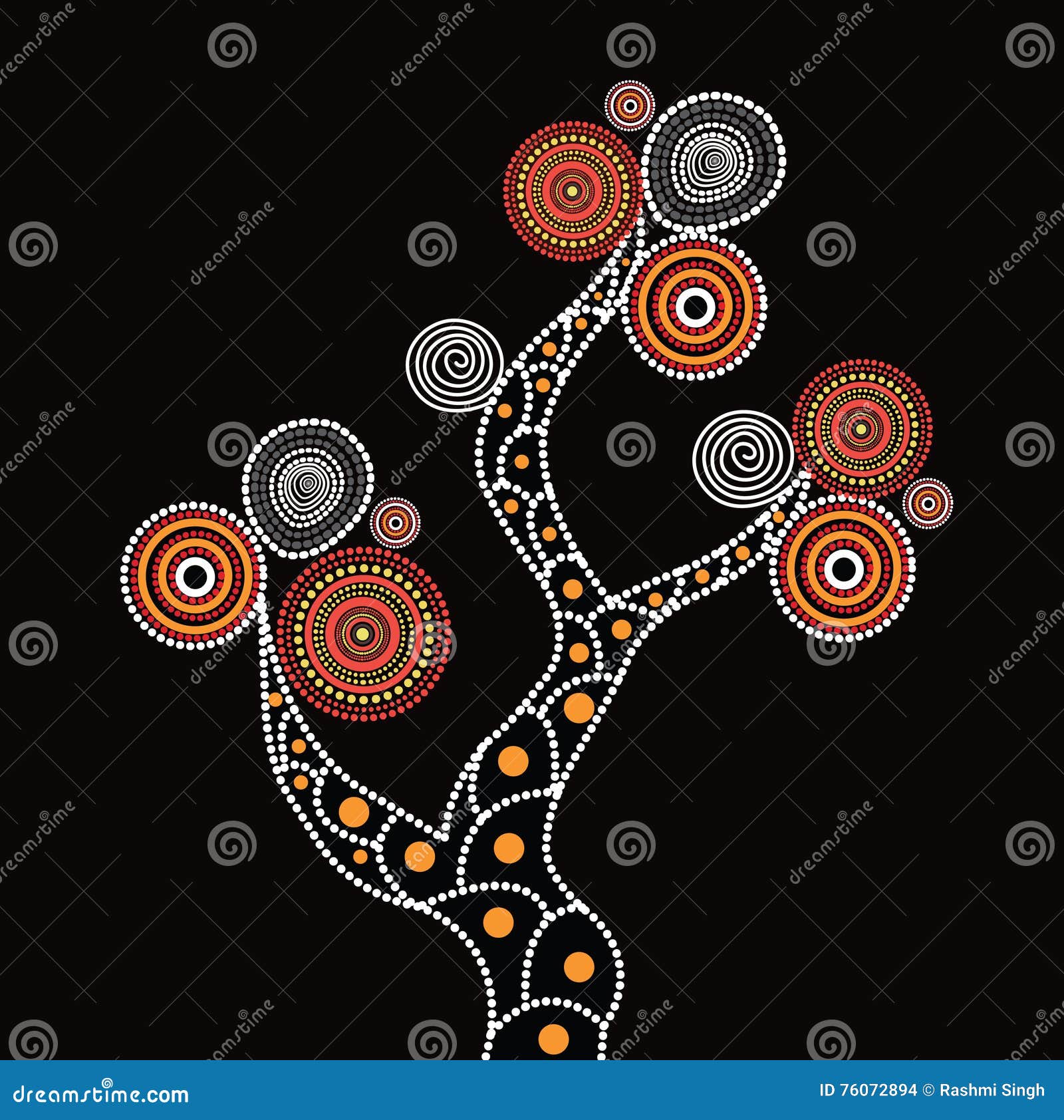 Aboriginal Tree, Aboriginal Art Vector Painting With Tree, Save Tree ...