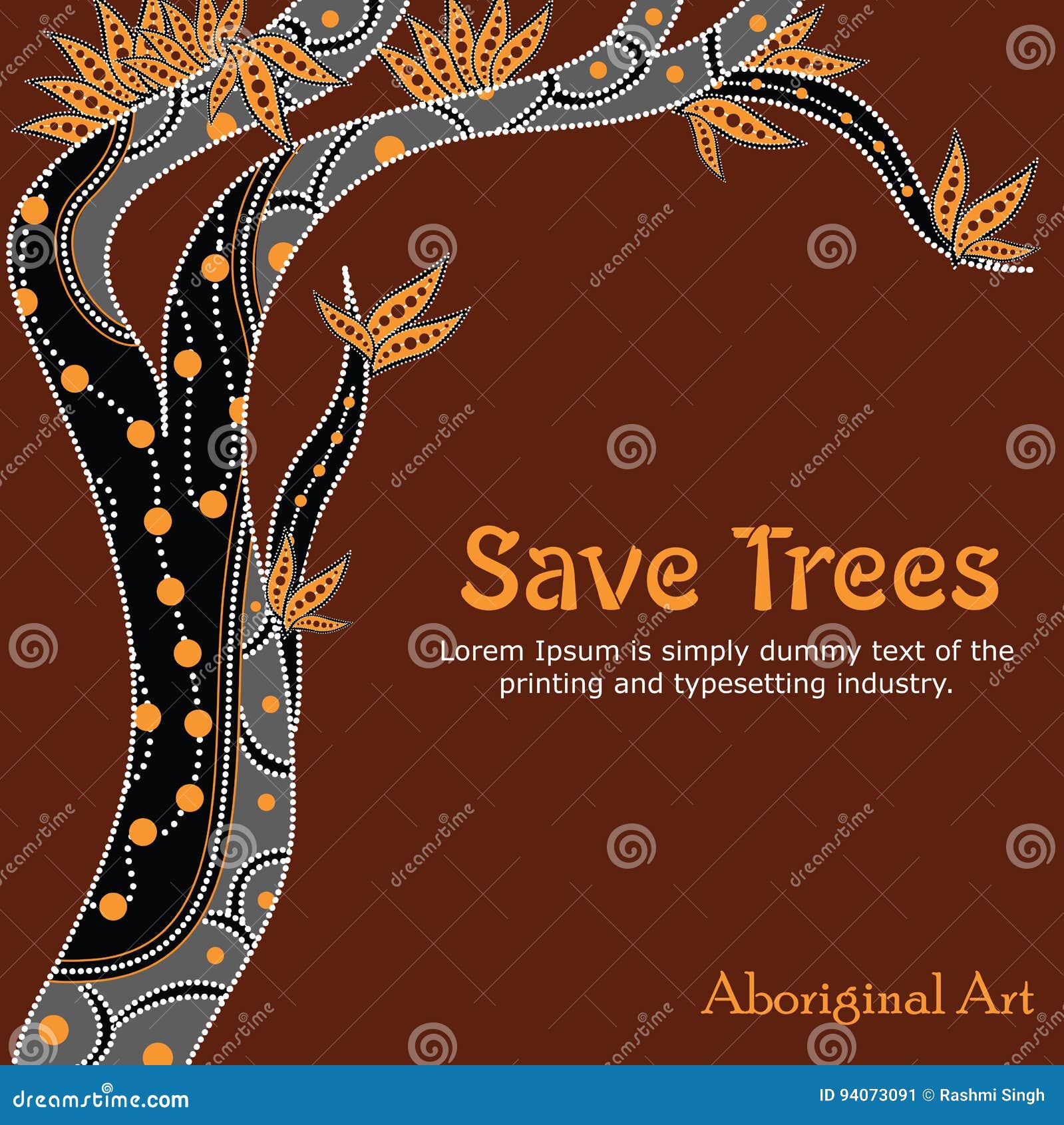 Aboriginal Tree, Aboriginal Art Vector Painting With Tree, Save Tree ...
