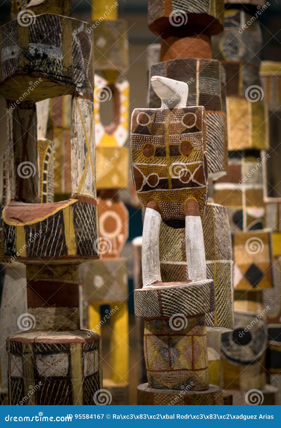 Aboriginal Tribes Burial Posts, Australian Museum of Sydney. Editorial ...