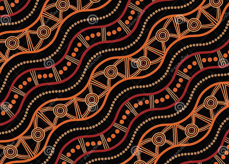 Aboriginal Vector Seamless Pattern Stock Vector - Illustration of ...