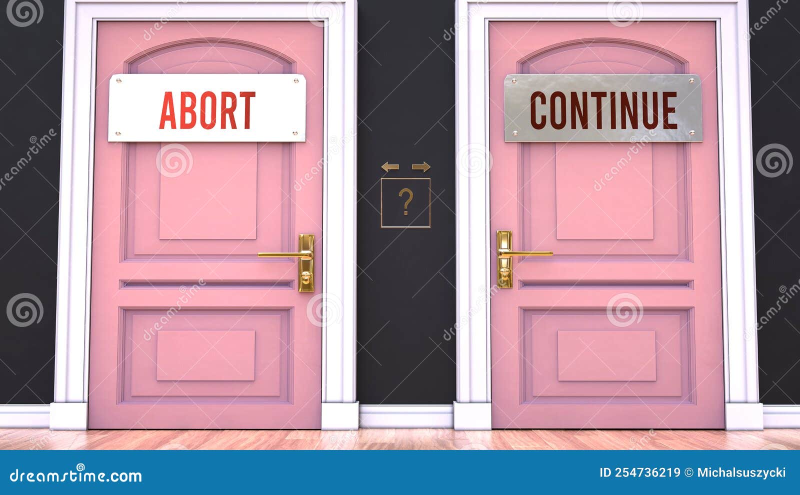Abort or Continue - Making a Choice Stock Illustration - Illustration ...