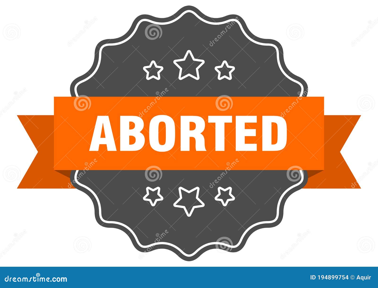 Aborted Label. Aborted Isolated Seal. Sticker. Sign Stock Vector ...