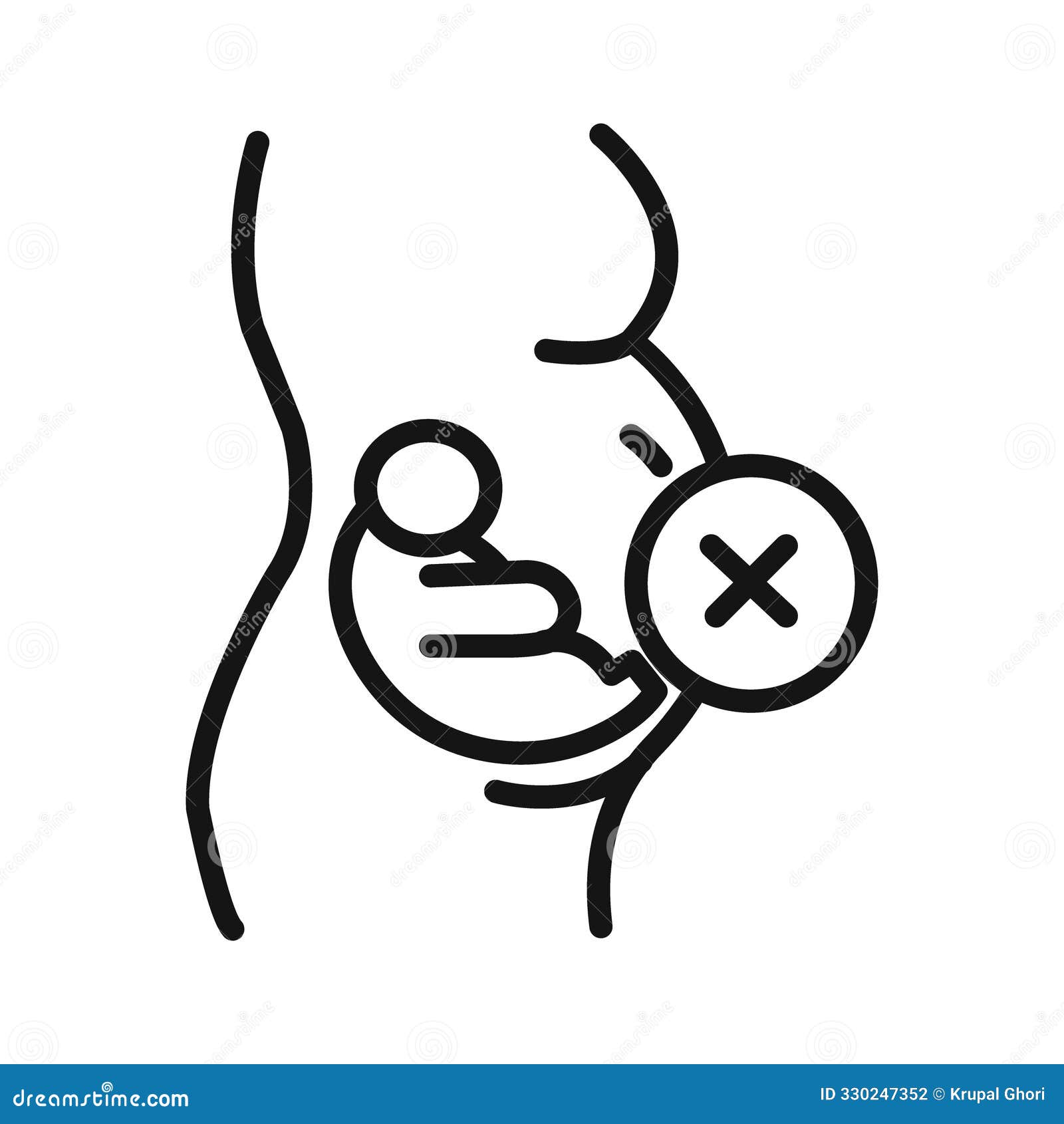 Abortion of Fetus Icon Linear Graphics Set Vector Stock Illustration ...