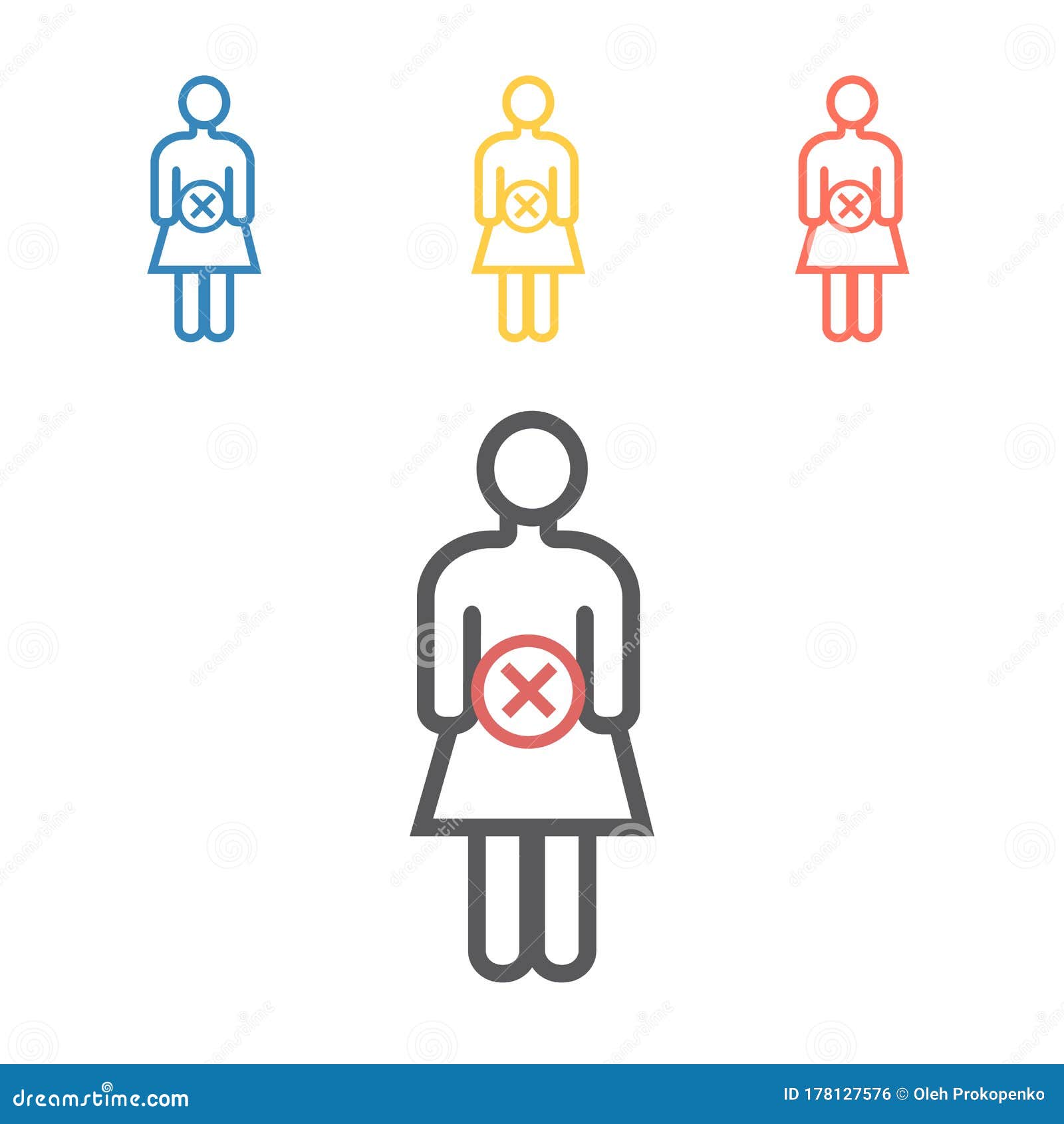 Abortion Line Icon. Vector Signs for Web Graphics. Stock Vector ...