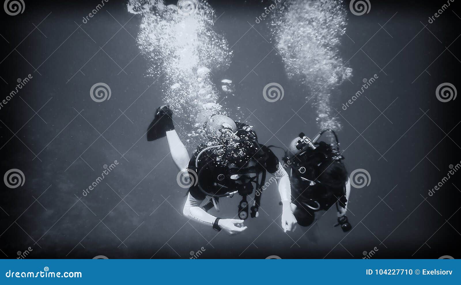 Above the Abyss, a Diver Under Water Stock Photo - Image of oceanic ...