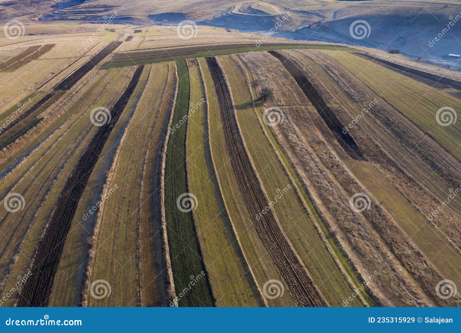 Above Aerial View Over Agricultural Fields Stock Image - Image of field ...