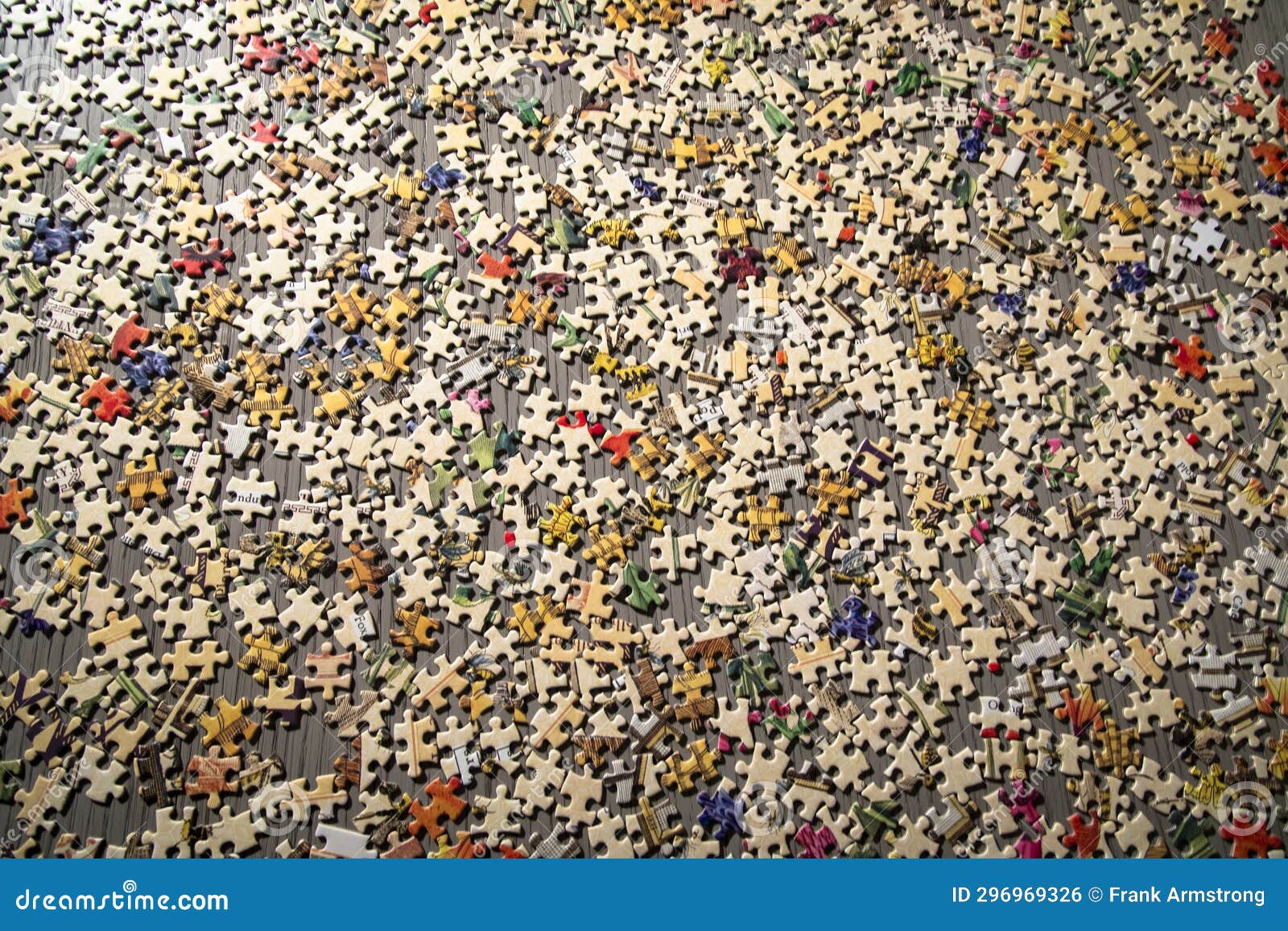 Above Angle View of a Large Group of Puzzle Pieces Stock Photo - Image ...