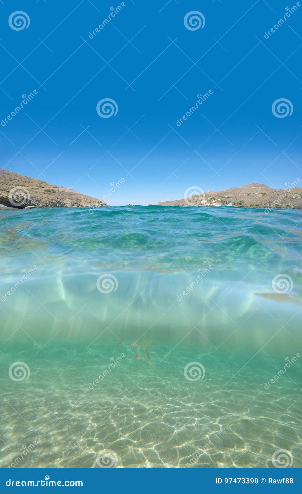 Above and Below the Seawater Surface Stock Photo - Image of sunspot ...