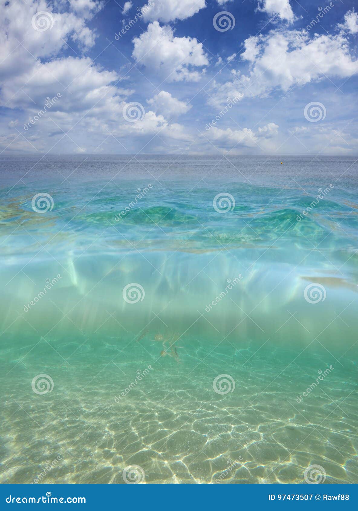 Above and Below the Seawater Surface Stock Image - Image of beach ...