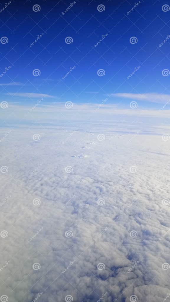 Above the Clouds Arial View from 27,000 Feet Stock Photo - Image of ...