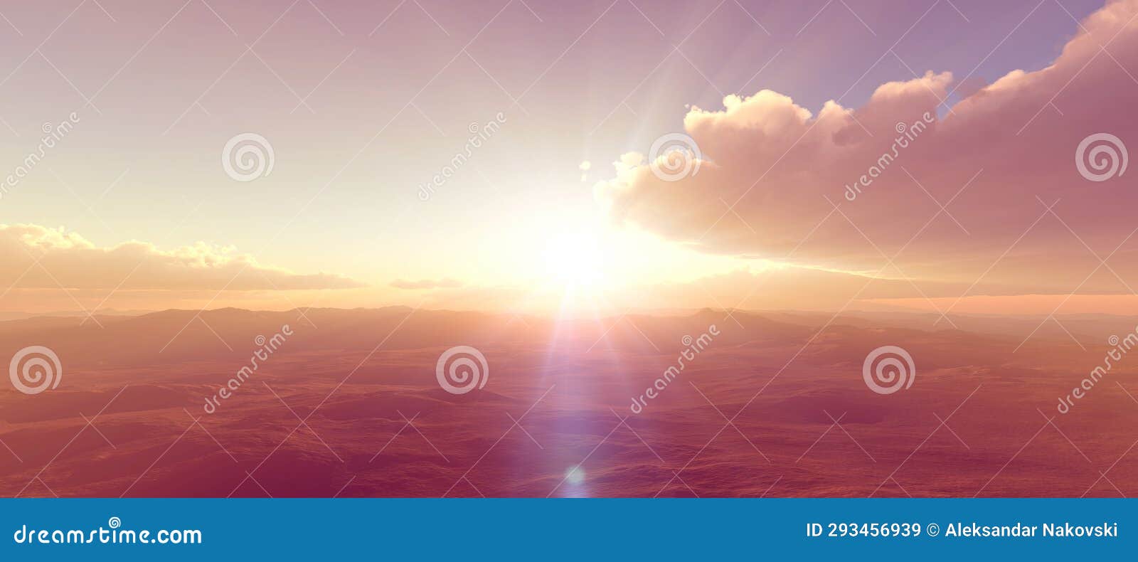 Above Clouds Fly Sunset Sun Ray Illustration Stock Illustration ...