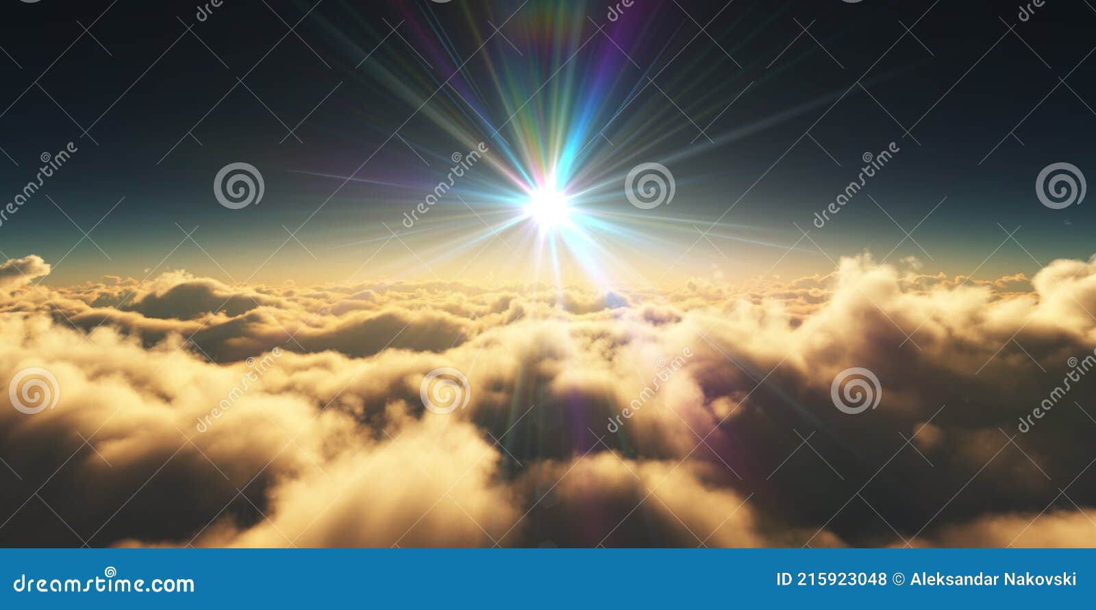 Above Clouds Sunrise Sun Ray Illustration Stock Illustration ...