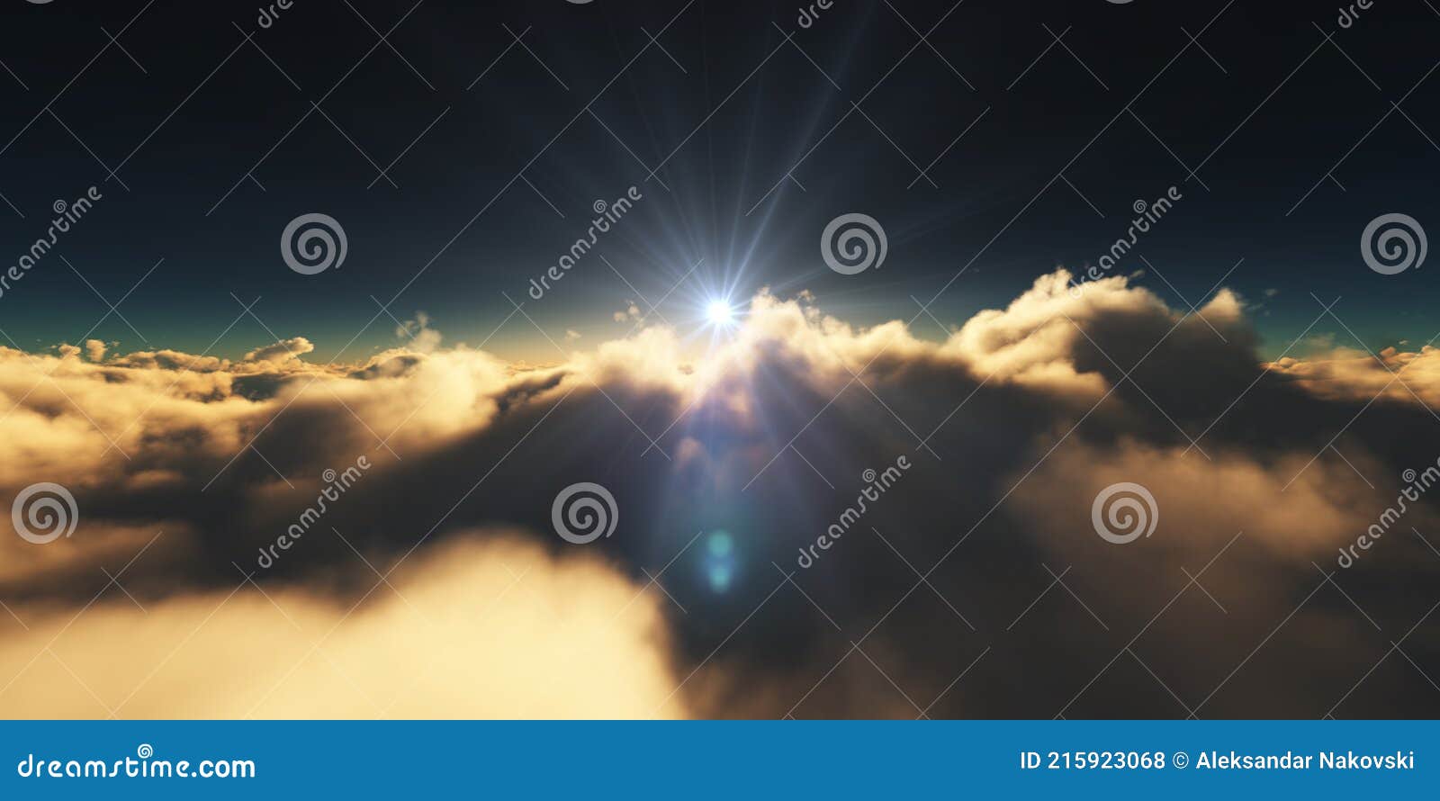 Above Clouds Sunrise Sun Ray Illustration Stock Illustration ...