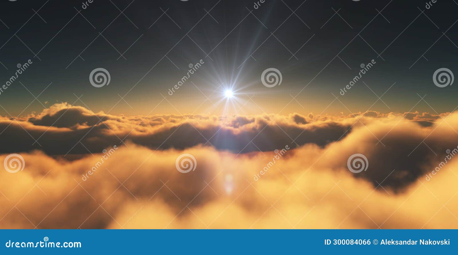Above Clouds Sunrise Sun Ray Illustration Stock Illustration ...