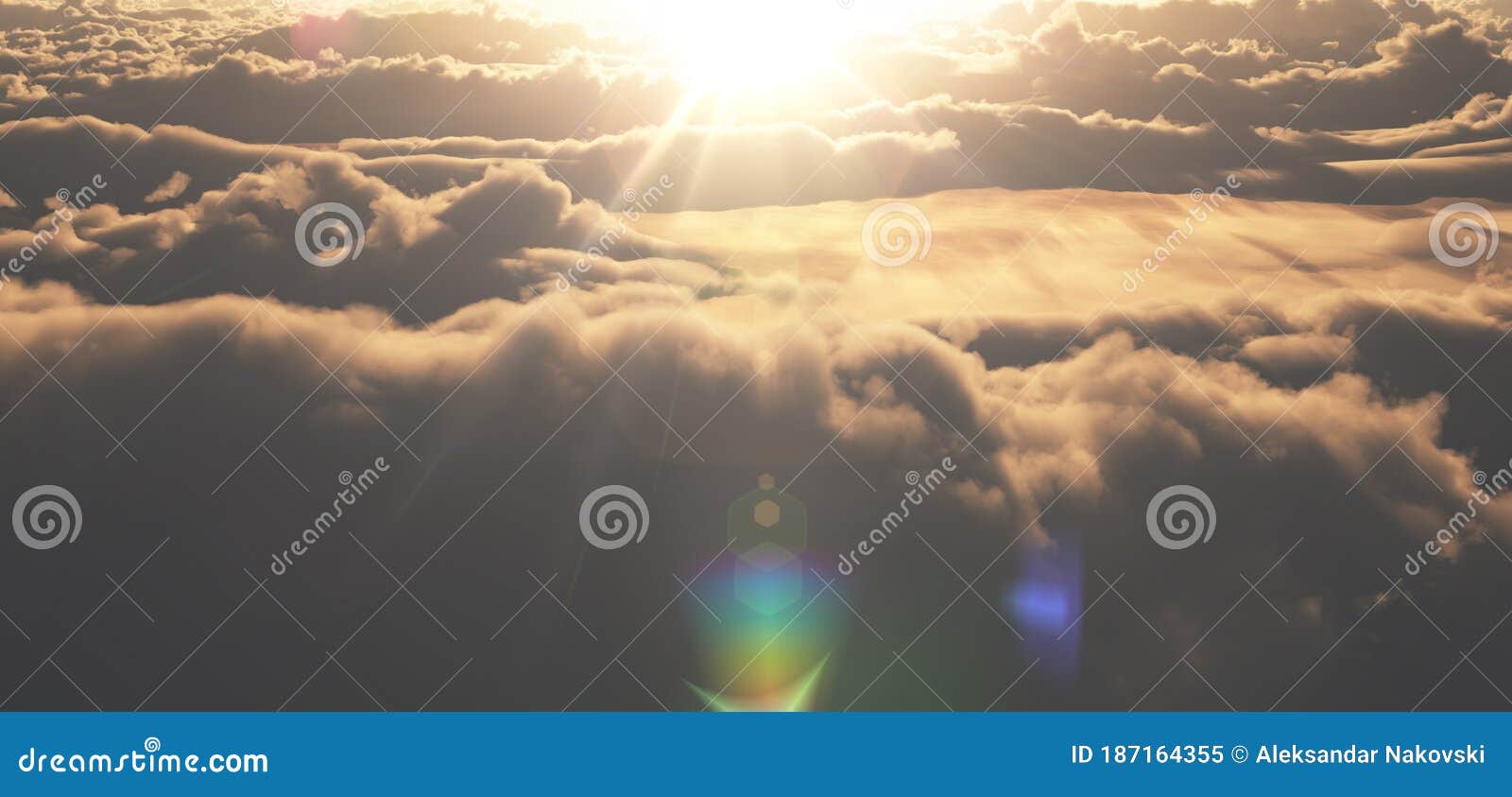 Above Clouds Sunset God Ray Stock Illustration - Illustration of dusk ...