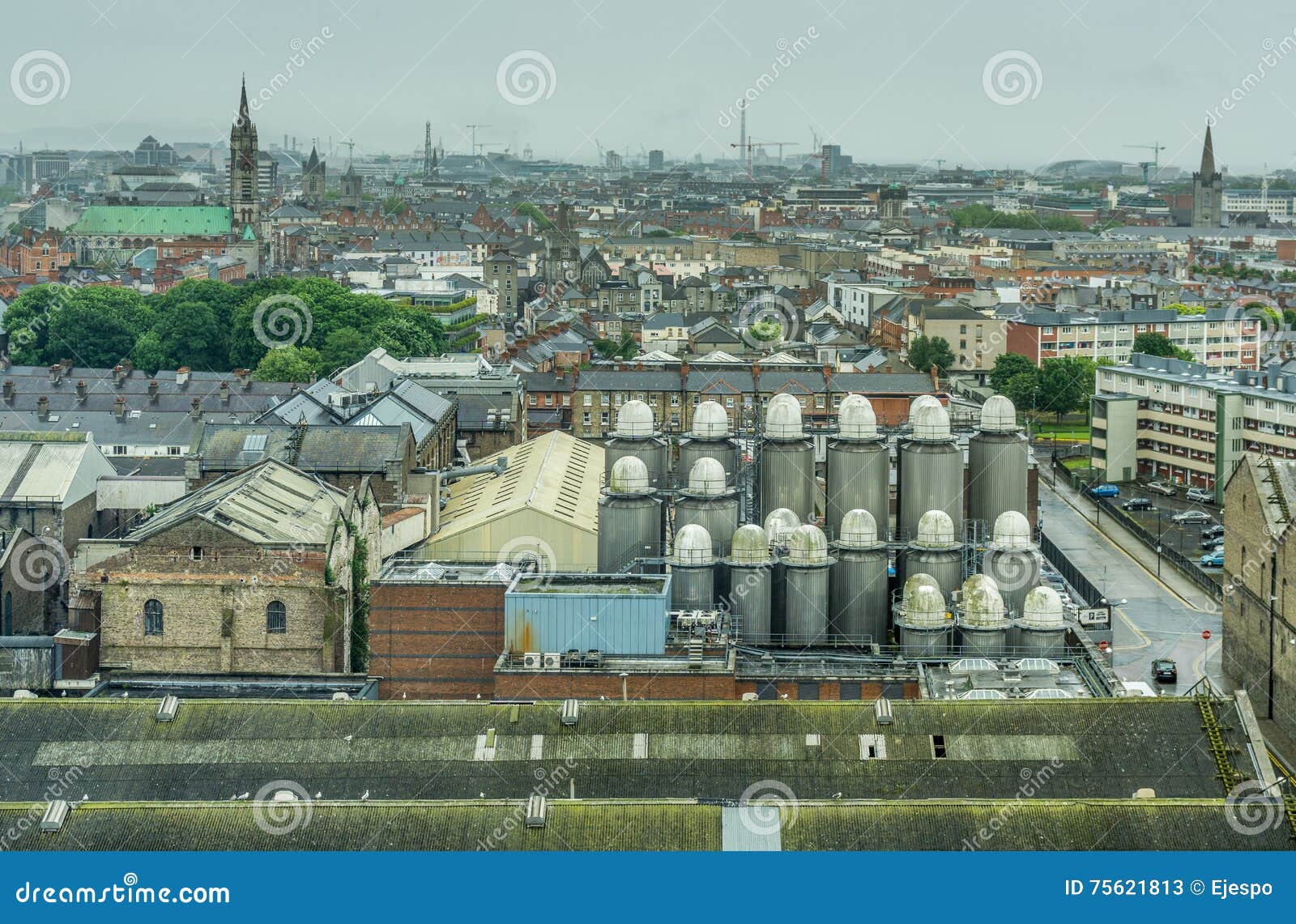 Above Dublin stock image. Image of dublin, buildings - 75621813