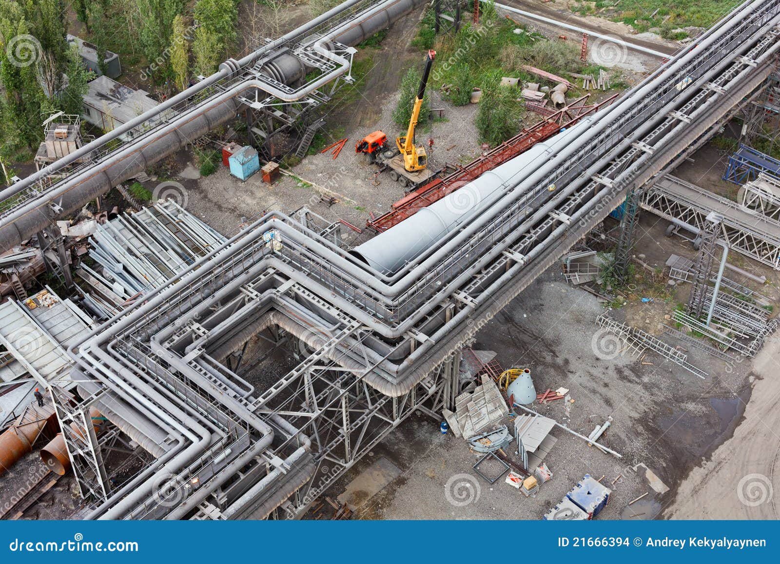 Above-ground Pipeline on the Factory Stock Photo - Image of ...