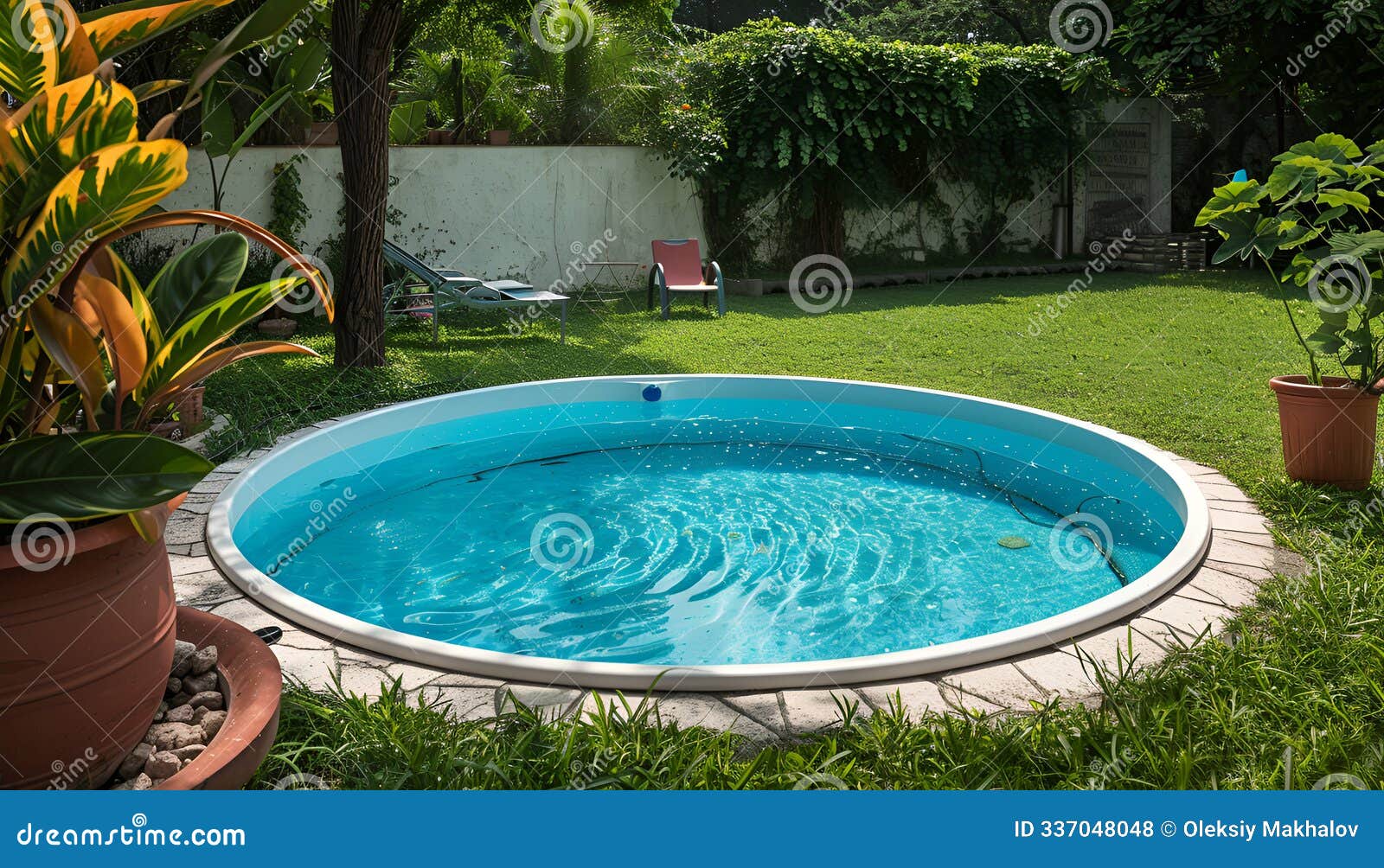 Above Ground Swimming Pool on Grass in Backyard Stock Illustration ... Above Ground Swimming Pool on Grass in Backyard Stock Illustration ...