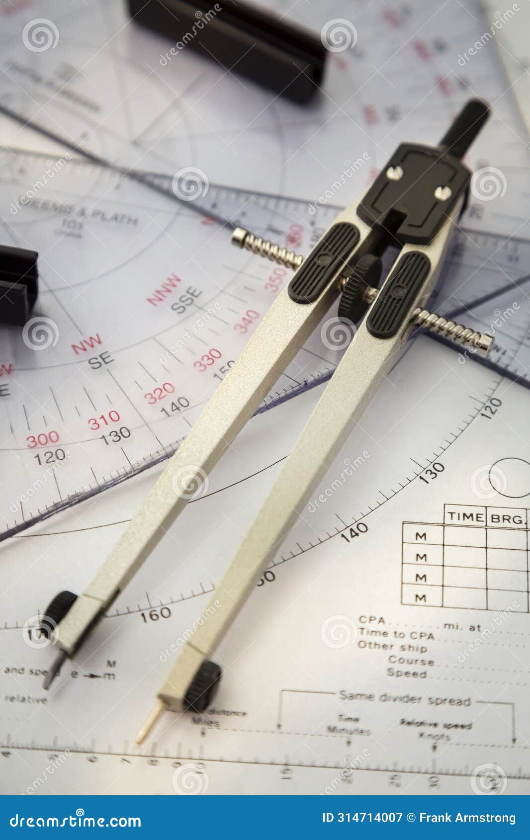 Above Image of a Navigator S Radar Plotting Chart with a Triangle and ...