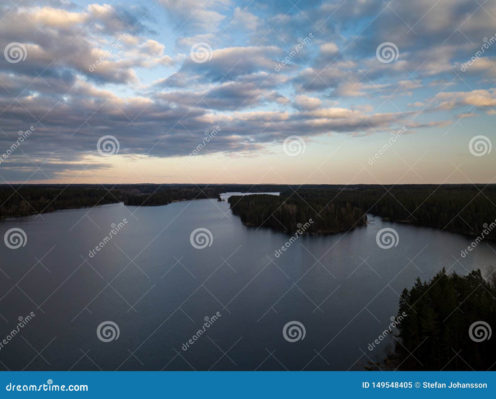 Above the lake stock image. Image of blue, sunset, aerial - 149548405