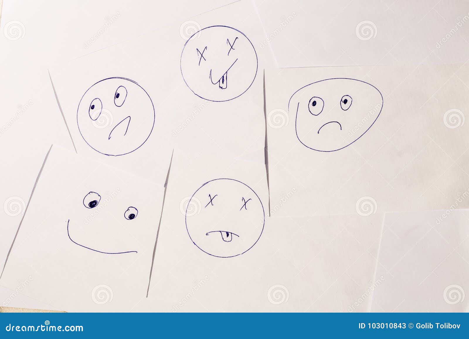 From Above Reminder Notes with Drawn Smileys Stock Image - Image of ...
