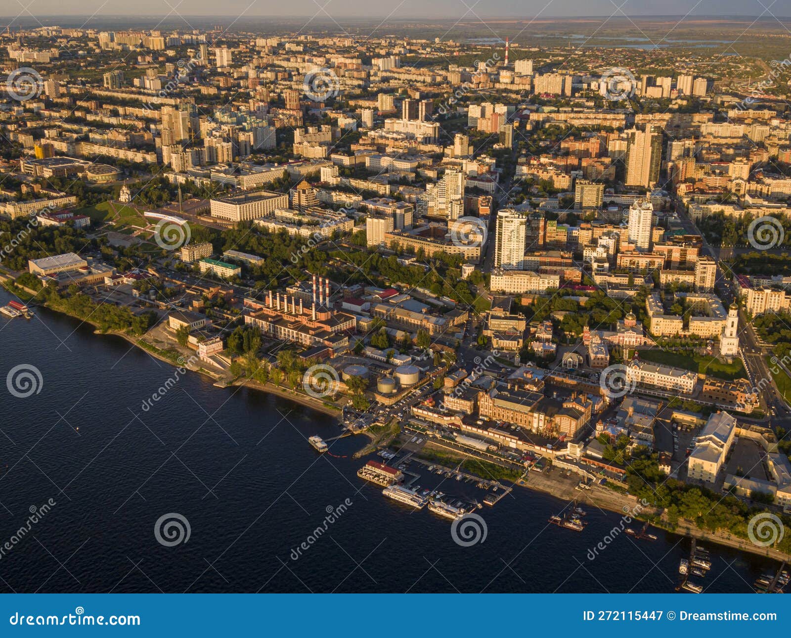 Above Samara on Summer Evening Stock Image - Image of drone, travel ...