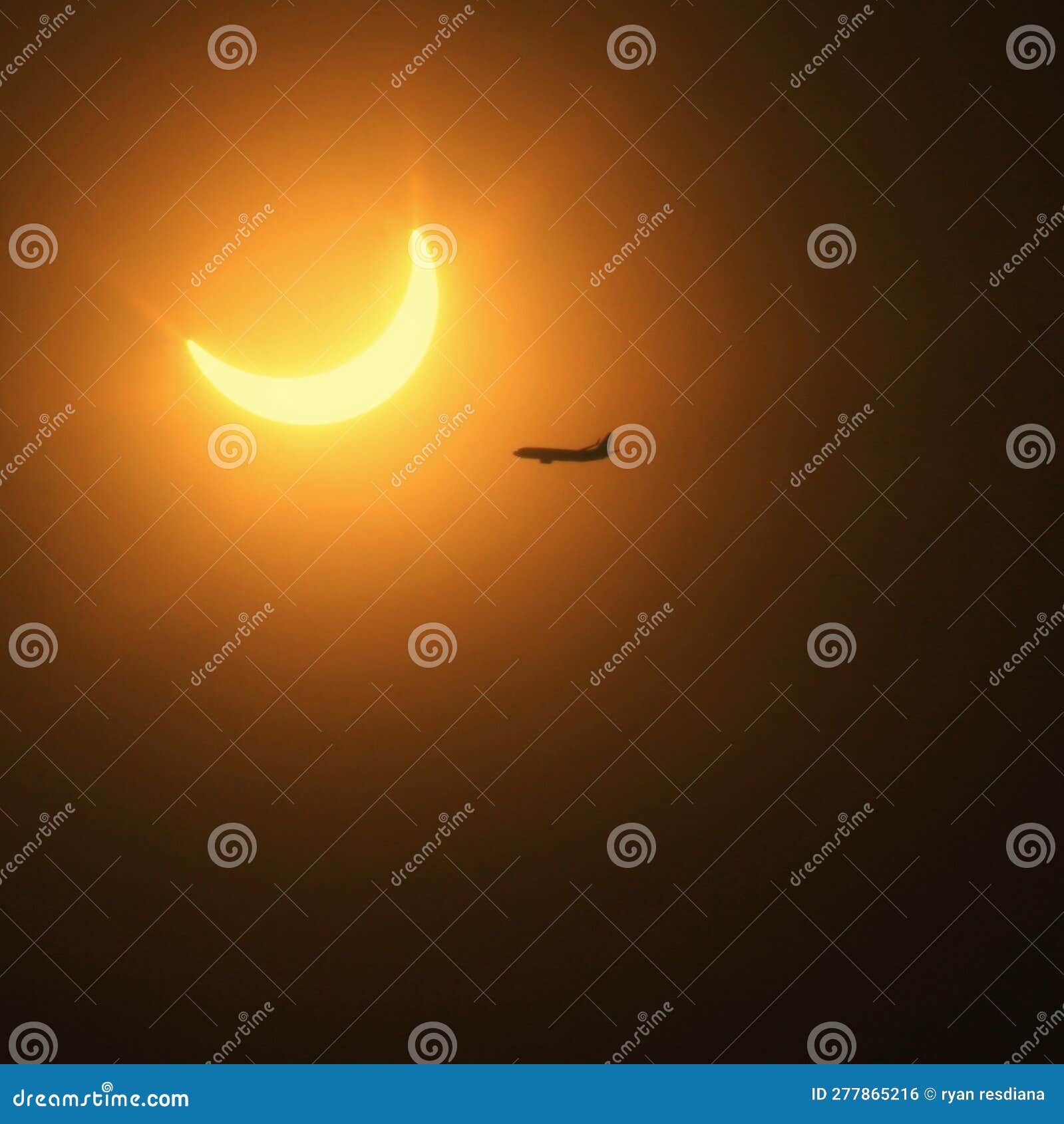 Above the Shadows: Aircraft Soaring through a Solar Eclipse Stock Photo ...