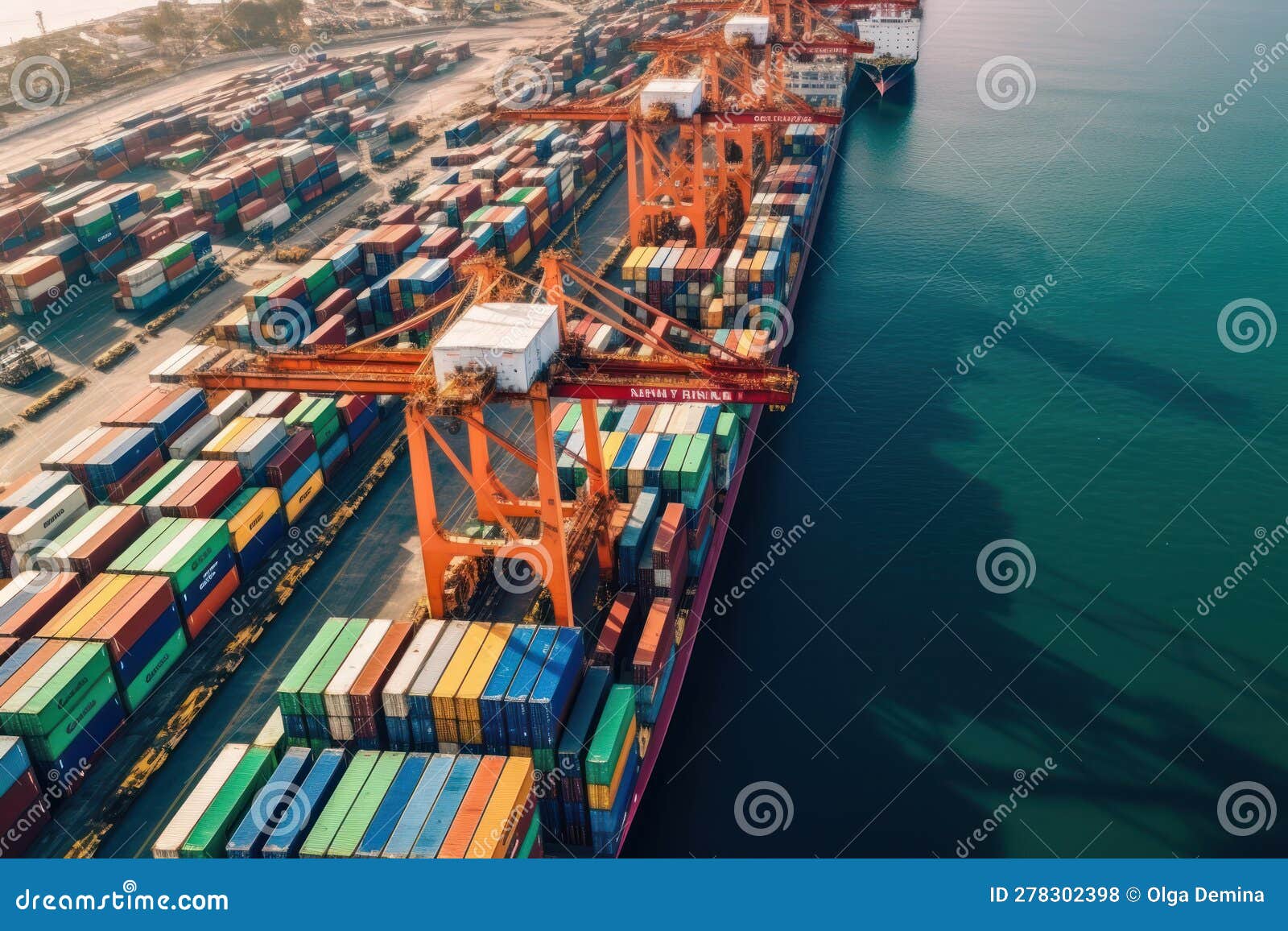 From Above, Shipping Container Port Terminal Presents A Mesmerizing ...