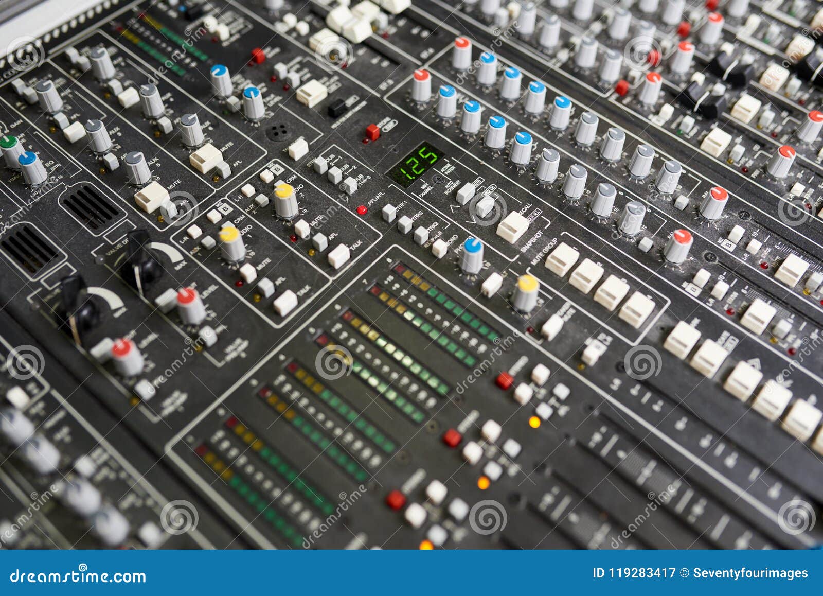Professional Music Control Board Stock Image - Image of panel, mixer ...