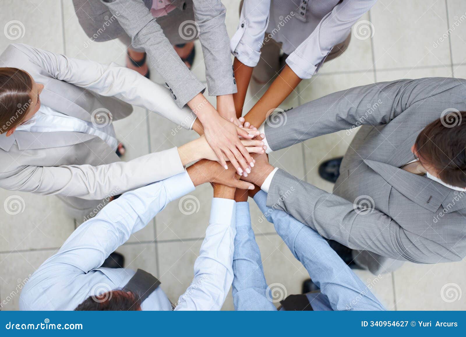 Above, Stack and Business People with Unity, Hands and Cooperation for ...