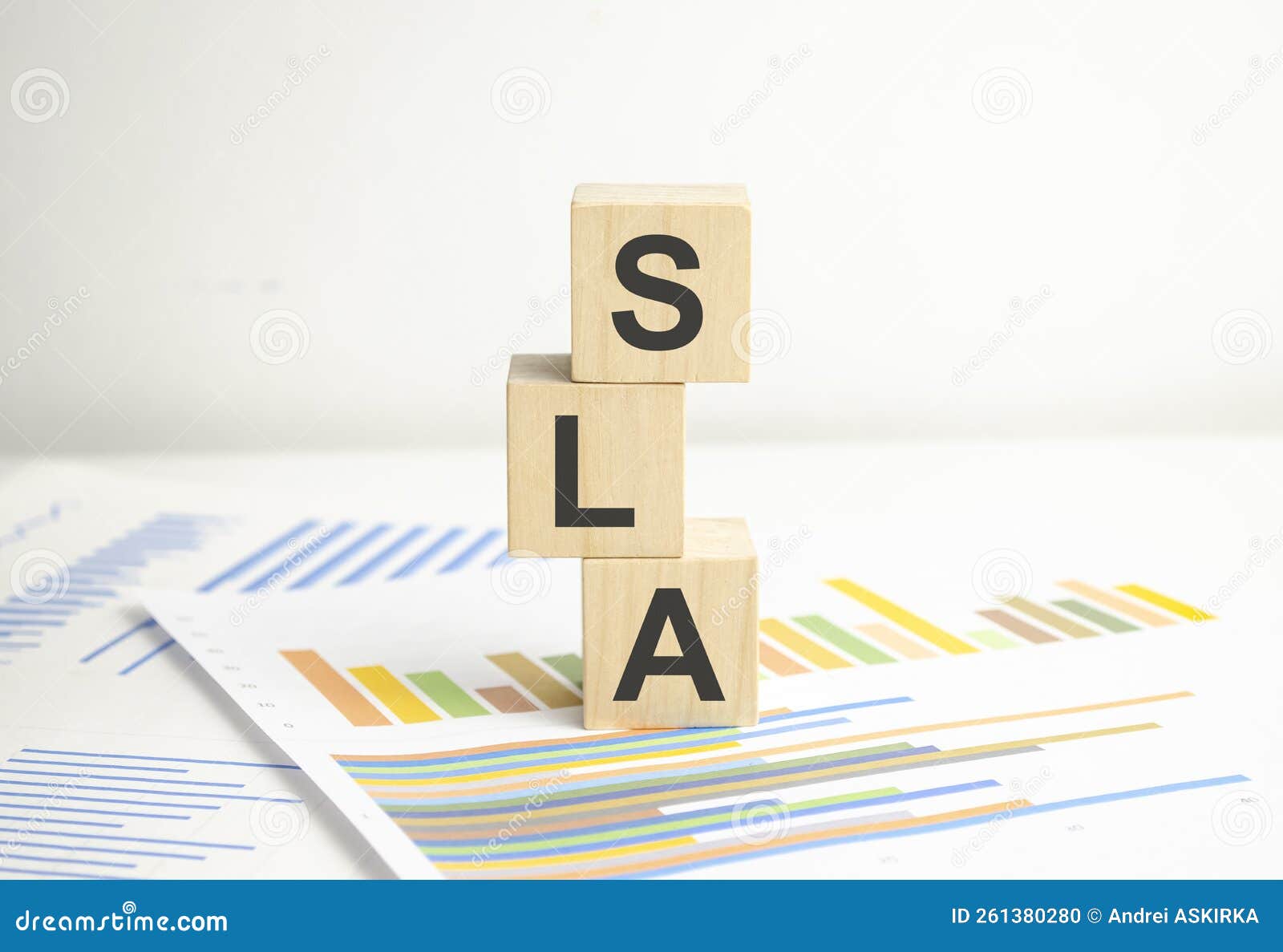 Above are Three Wooden Blocks with the Words SLA Service Level ...