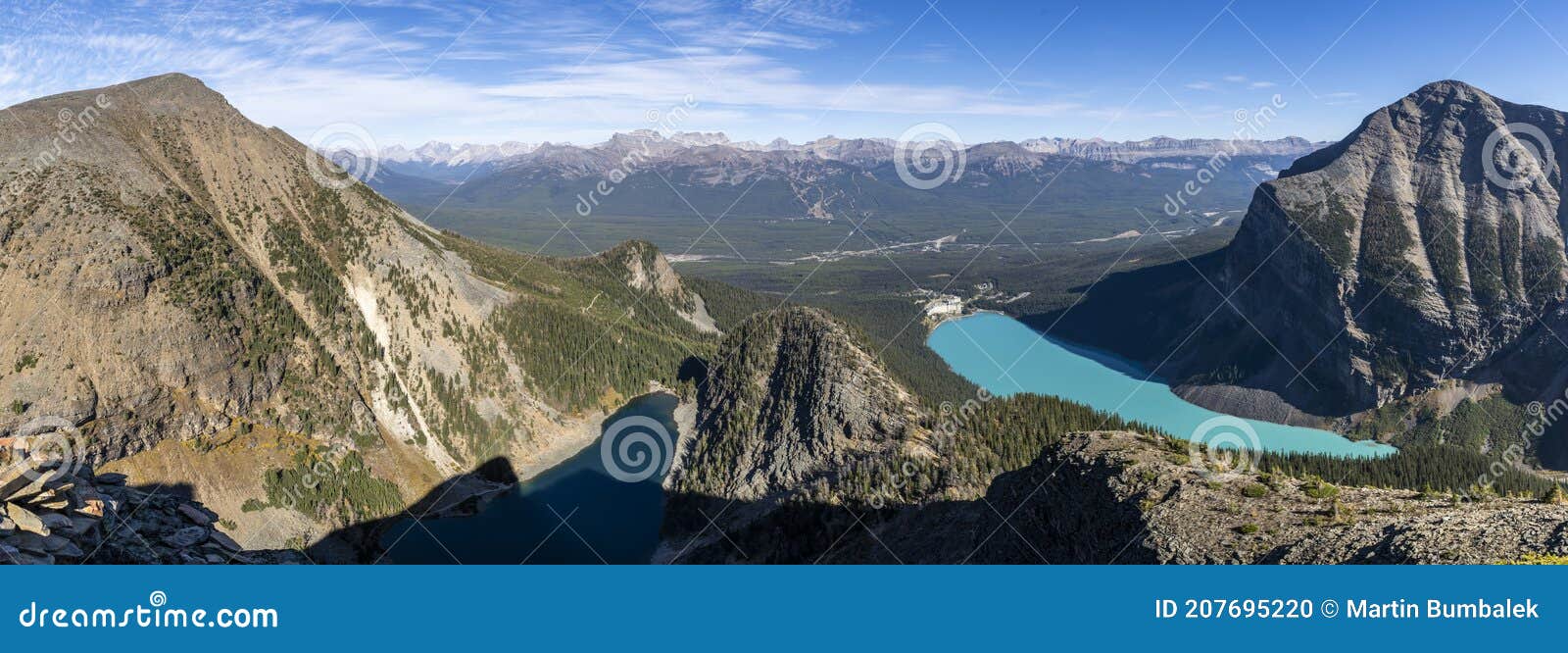 Above the Two Lakes with Different Color Stock Photo - Image of country ...