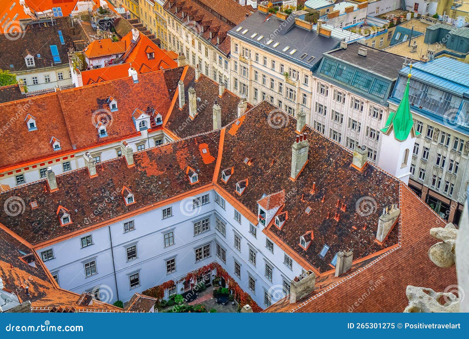 Above Vienna Medieval Old Town Cityscape, Austria Stock Image - Image ...