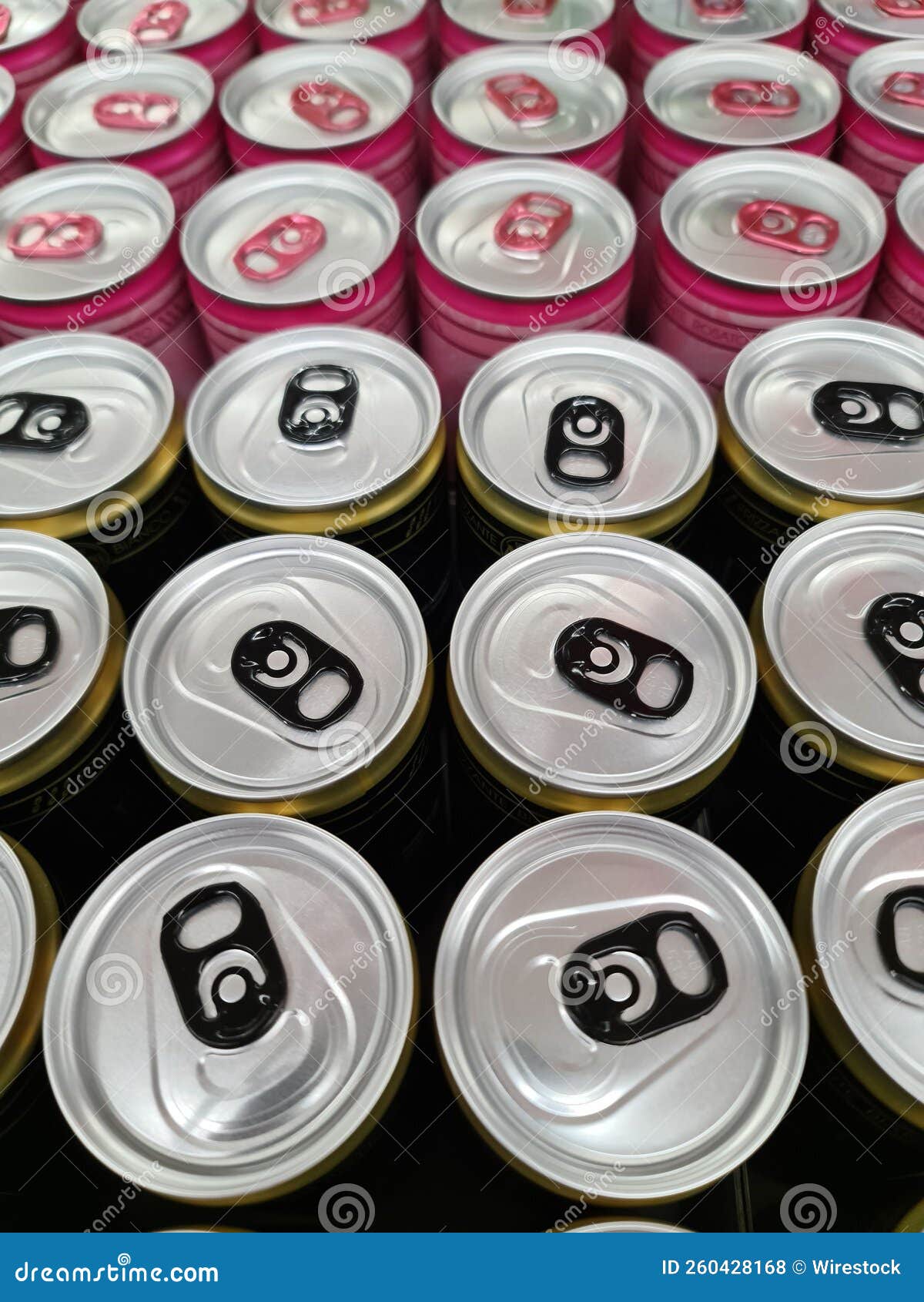 Above View of Aluminum Cans in a Supermarket Stock Photo - Image of ...