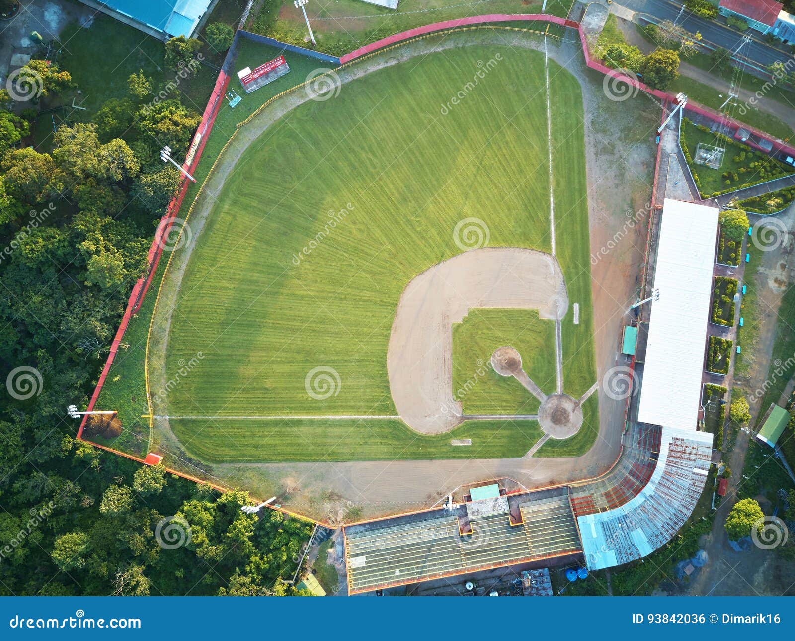 Above View on Baseball Field Stock Photo - Image of league, baseball ...